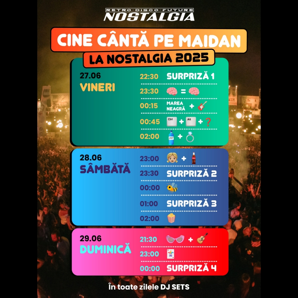 Nostalgia (26-29 iunie 2025): program, lineup, transport, ticket swap
