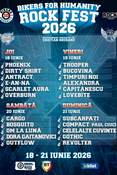 Bikers for Humanity Rock Fest 2026 - PROGRAM